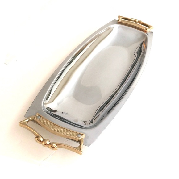 Kromex | Dining | Vintage Kromex Long Serving Tray With Gold Handles ...
